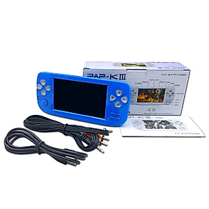 Handheld Game Console, Portable Video Game Console 4.3 Inch 3000 Classic Retro Game Console Pap-KIII , Support GBA / GBC / GB / SEGA / NES / SFC / NEOGEO (Blue)