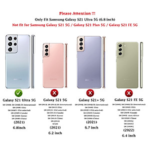 for Samsung Galaxy S21 Ultra Case: Dual Layer Protective Heavy Duty Cell Phone Cover Shockproof Rugged with Screen Protector - Military Protection Bumper Tough - Samsung Galaxy S21 Ultra 5G, Black