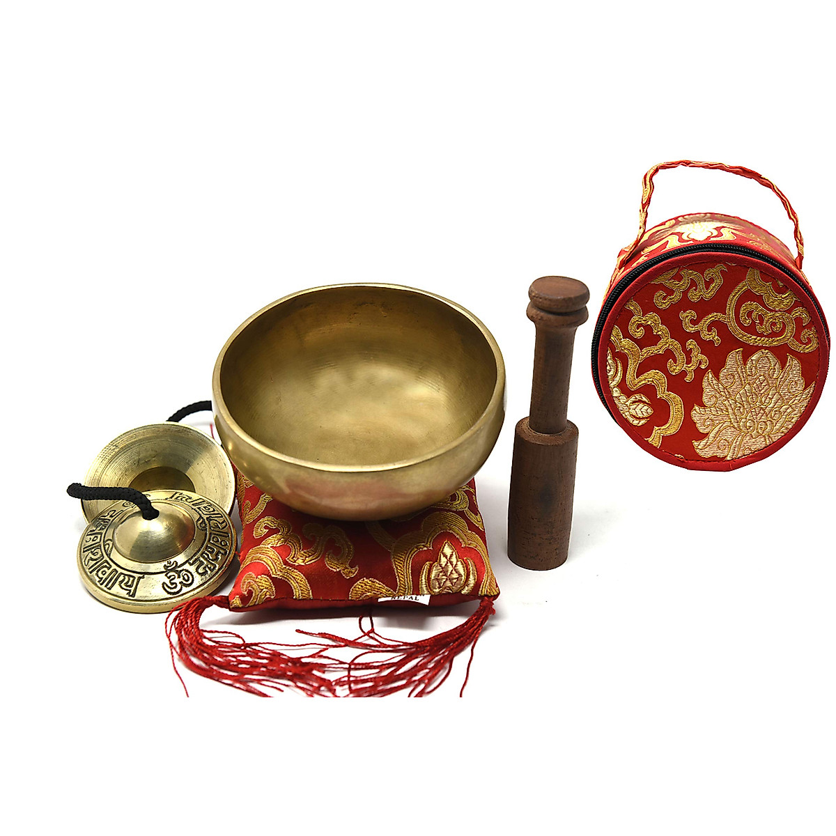 4.5" Tibetan Singing Bowl for Meditation, Sound Healing, Yoga & Sound Therapy. Made of 7 metals. Cushion Suede leather Wooden Mallet, Box & Tingsha nincluded Thamelmart … (4.5 Inch Matte)