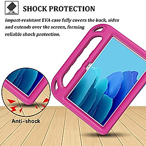 TIRIN Case for Samsung Galaxy Tab A7 10.4 inch 2020/2022, Galaxy Tab A7 Kids Case, Built-in Screen Protector Shockproof Handle Stand Case for Samsung Tab A7 10.4 Inch (SM-T505/T500/T507/T509), Pink