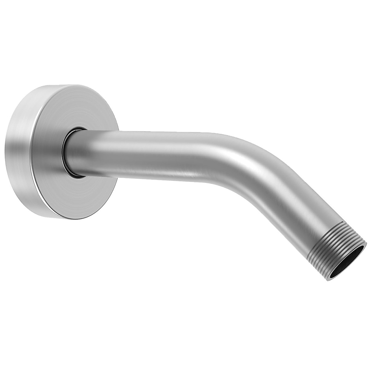 Huttdmel Shower Arm 6 Inches, Stainless Steel Fixed Shower Head Arm, Include Teflon Tape + Flange, 5 Years Support, Brushed Nickel