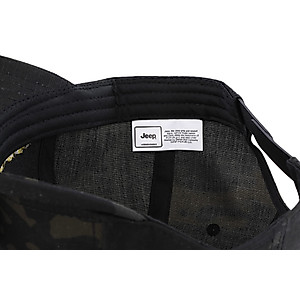 Jeep Text Logo Low Profile Trucker Hat Black Camo/Green Hat