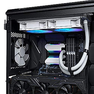 Phanteks (P-GO240MPH_DWT01) Glacier One 240MPH D-RGB AIO Liquid CPU Cooler, Infinity Mirror Pump Cap Design, 2X Silent 120mm MP PWM Fans, 2X D-RGB Halos Fan Frames, White