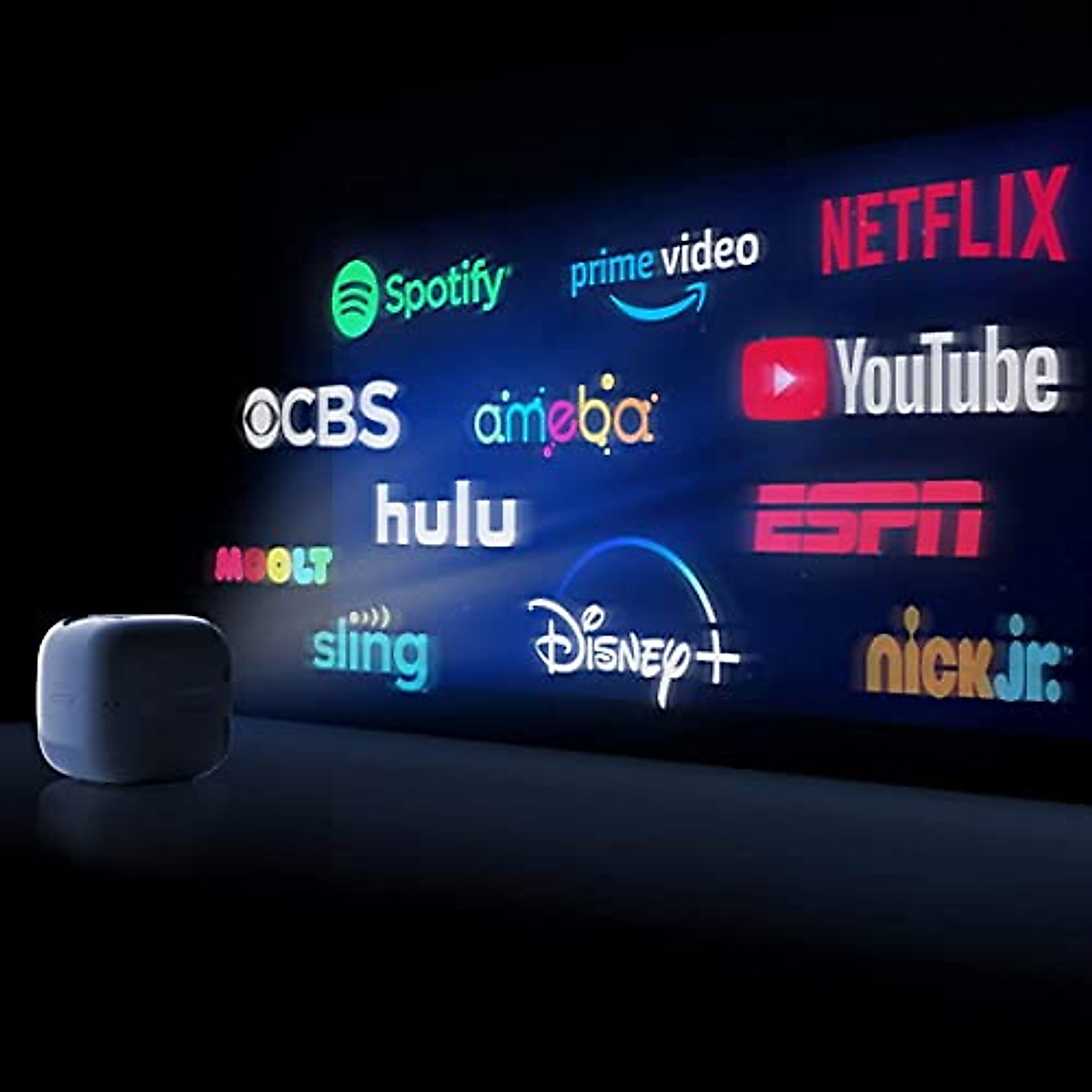 Cinemood TV - First LTE Portable Projector with Sim Card Slot for Indoor and Outdoor Movies 150'' Projection Up to 3 Hours Battery Wireless Up to 256 GB Storage