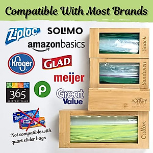 CFz Plastic Bag Organizer (4 Pack) Baggie Organizer for Pantry and Kitchen Organization and Storage w/ Gallon/Quart/Sandwich/Snack Plastic Bag Holder