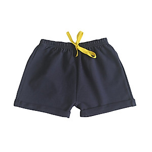 C&X Toddler Boys and Girls Cotton Shorts,2 Pack Shorts for Kids 12M - 5 Years (Navy-Grey, 2T)