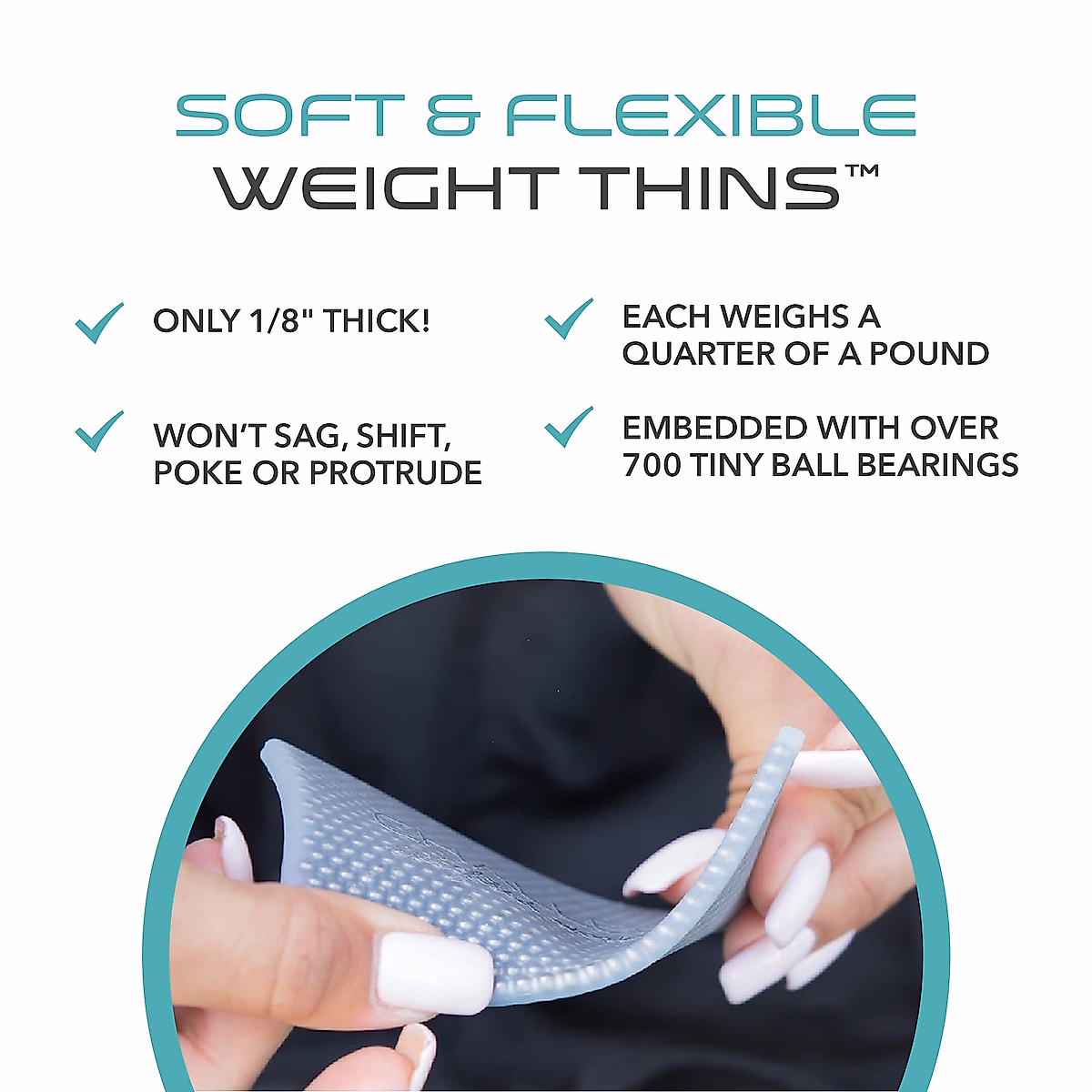 Challenge Weighted Workoutwear - Weighted Workout Leggings for Women, High Waisted Leggings w/ 5 Weight Enclosures On Each Leg, ⅛” Thick Flexible Weights, Yoga Pants Holds 2.5 Lbs, Black, L