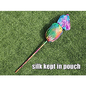 Winged Sirenny Silk Throw Streamer 98" (250cm), Church Worship Praise Prophetic Dance Banner with Rod, Flowing Rhythmic Playsilk (Rainbow 2)