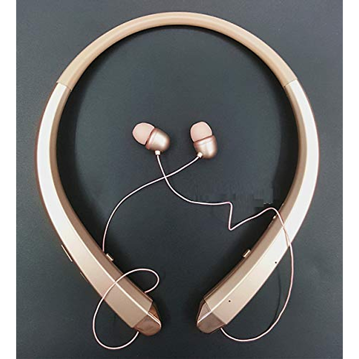 QT S Bluetooth Headset, Lightweight Retractable for Neckband Bluetooth Headphones for Sports Exercise Home & Office, Noise Cancelling Stereo Neckband Wireless Headset Talk 9-10 Hours