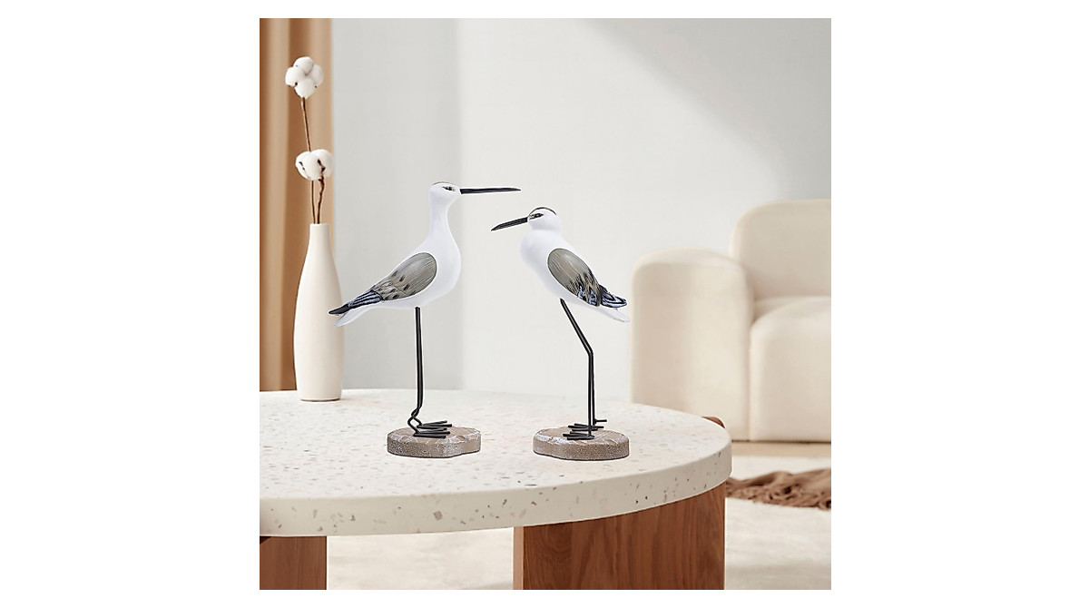 EXCEART Nautical Seagull Statues - Coastal Bird Sculpture Decor