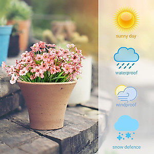 BLUEGUAN Outdoor Artificial Flowers, 30 Bundles Faux Artificial Flowers with 540 Small Fabric Flowers with UV Resistant Ideal ​Garden Decor for ​Women or Men