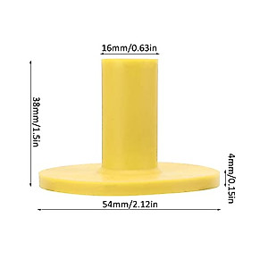 DAUERHAFT Holder, Wide Base Heights Frosty Tees 54x4x16mm for Turf for Limit Ball Tees(Yellow)