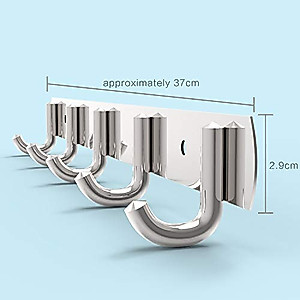 Wall Mount Coat Hook, Rear Door Hook, Stainless Steel 304 Clothes Hook Rack with 5 Heavy Duty Hooks for Durable Wall Hangers for Bedroom, Bathroom, Foyer, Hallway