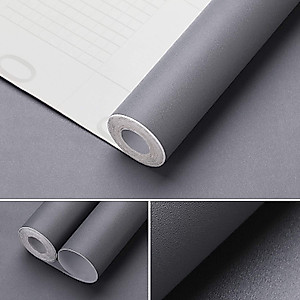 Oxdigi Black Contact Paper Peel and Stick Wallpaper for Shelf Liner Cabinet Table Drawer Door Reform Decorative Thick Self Adhesive Removable Vinyl Film 24 x 196 Inches