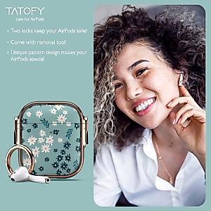 TATOFY for AirPod 2 case, AirPod case with Lock, AirPods 1st & 2nd Case for Women Men (Cyan)