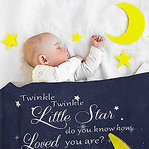 Pavo Personalized Baby Blankets for Boys Girls - Twinkle Twinkle Little Star Baby Elephant Blanket - Includes Bib & Onesie Option - Personalized Baby Gifts for Christmas, Thanksgiving, Shower