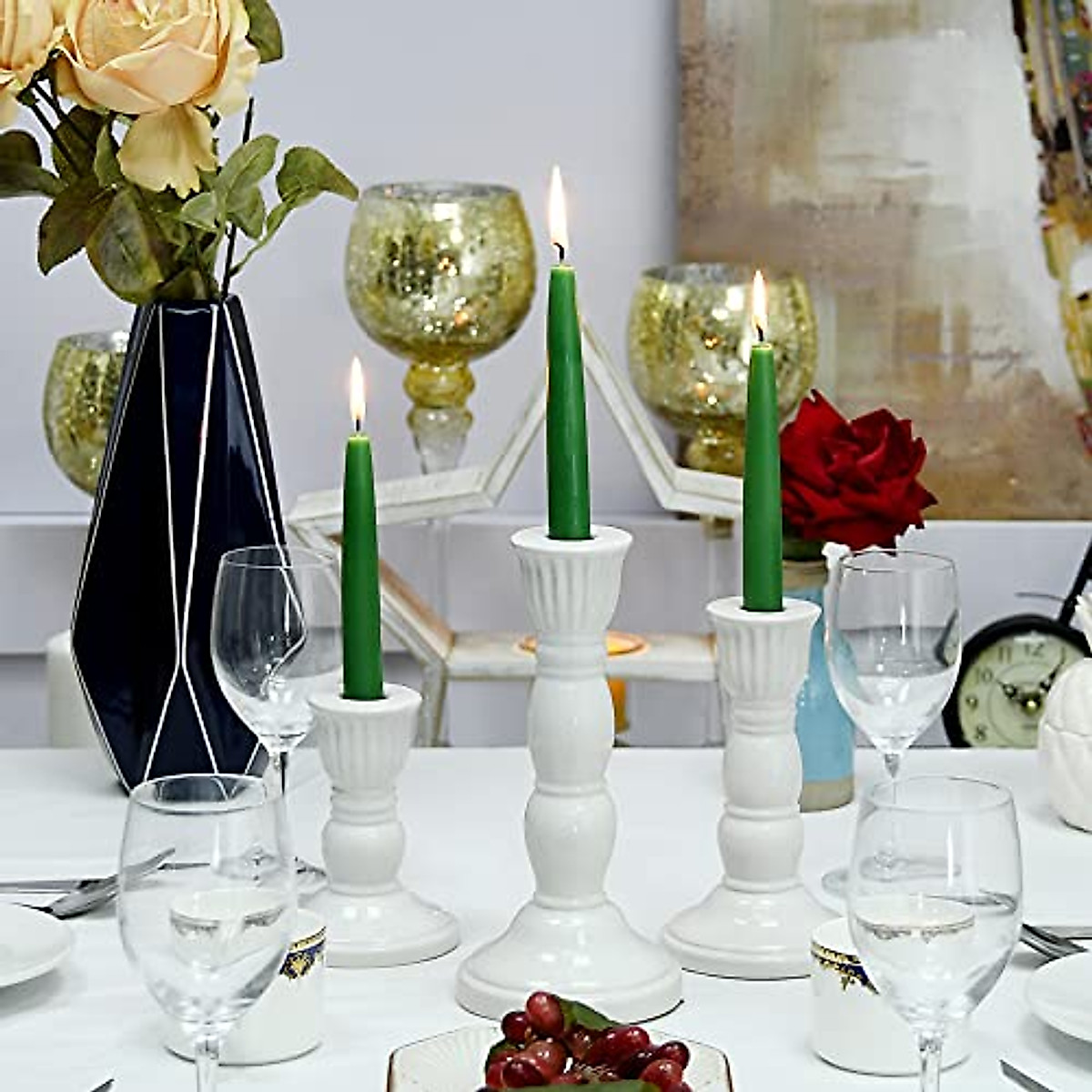 Zest Candle 12-Piece Taper Candles, 6-Inch, Hunter Green