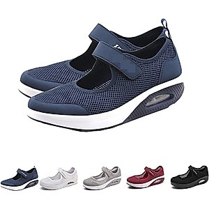 Azfleeks Women Comfortable Air Cushion Working Nurse Shoes,Azfleeks Shoes Womens,Slip-On Orthopedic Shoes (Color : Blue, Size : 8)