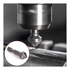 90 Degree Countersink Drill Chamfer Bit 1/4" Hex Shank Woodworking Angle Point Bevel Cutting Cutter Remove Bur,3PCS