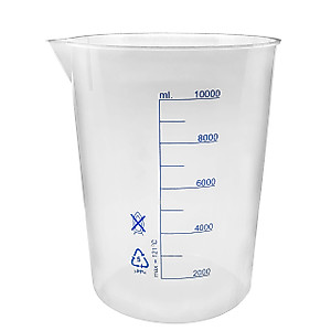 EISCO Beaker, 10000ml, Polypropylene, with Spout - Blue Graduations