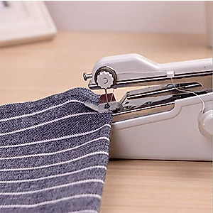 Handheld Sewing Machine, Portable Mini Cordless Handheld Electric Stitch Tool for Fabric Curtains Clothing Home Travel DIY Use