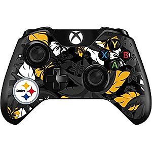 Skinit Decal Gaming Skin Compatible with Xbox One Controller - Officially Licensed NFL Pittsburgh Steelers Tropical Print Design