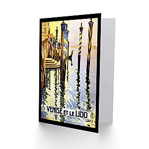 Wee Blue Coo TRAVEL VENICE ITALY CANAL GONDOLA ADVERT BIRTHDAY BLANK GREETINGS CARD