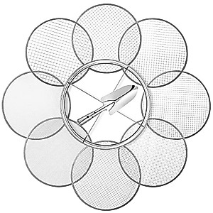 Bonuci 10 Pieces 12 Inch Soil Sieve Stainless Steel Riddle Sieve Set Garden Potting Mix Sieve with 8 Interchangeable Filter Mesh Sizes 2, 3, 5, 6, 7, 9, 10, 12 mm and Shovel for Garden Soil Supplies