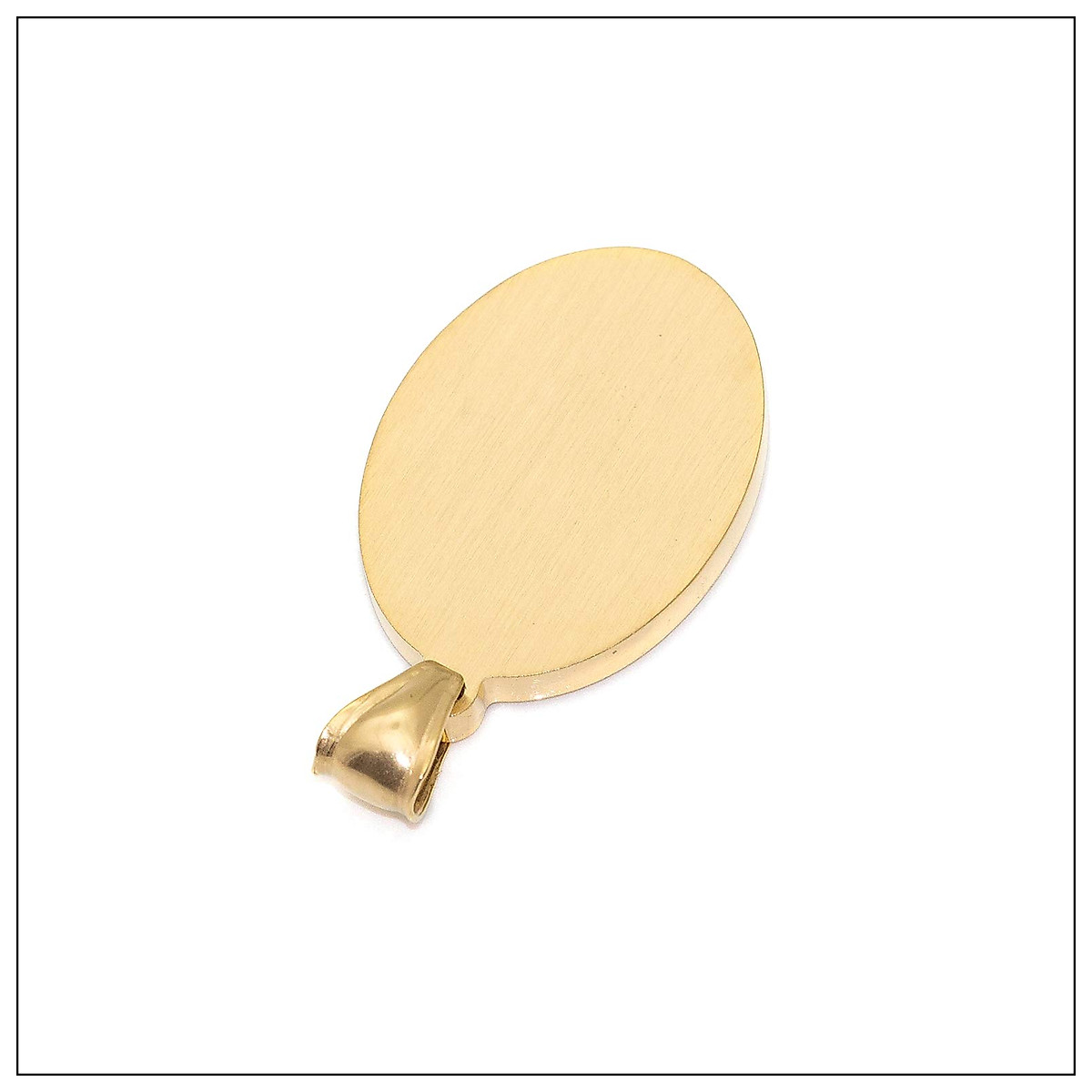 Heavstjer Fashion Stainless Steel Santa Maria Guadalupe Pendant Crystal Necklace(Gold)