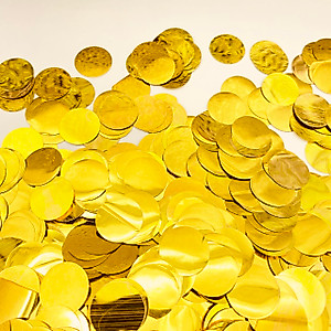 10000PCS/100g Sparkle Foil Metallic 15mm Round Confetti Circle Dot Table Scatter Confetti for Wedding Graduation Baby Shower Birthday Engagement Party Favors Decorations (Gold)