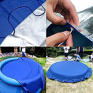 Lagukka Round Pool Cover, 8 10 12 ft Inflatable Waterproof Covers for Above Ground Pools Portable Protector Garden Outdoor Paddling Family (8ft)