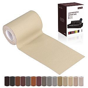 Leather Repair Patch Tape, Light Beige 3 x 61 Inches Self Adhesive Leather Repair Kit for Furniture, Car Seat,Vinyl Leather Repair Kit for Office Chairs, Couch, Sofa, Luggage