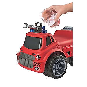 VARUN Big Spielwarenfabrik 800055815 Big Power-Worker Maxi Fire Truck Toy Car with Water Sprayer Tyres Soft Material Red for Children from 2 Years