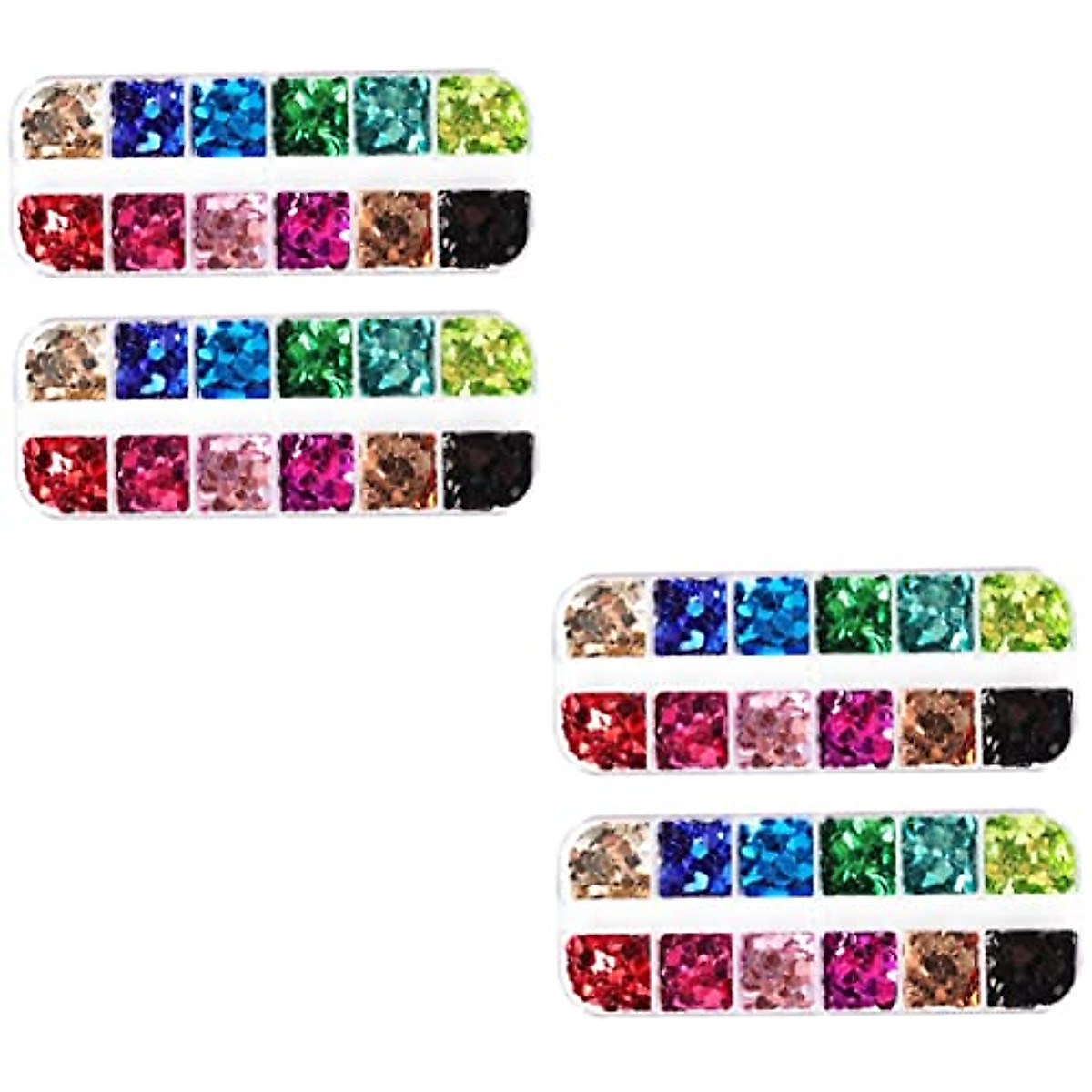 4 Boxes Nail Art Stickers Box Sets Flash Suit Nail Sequins Holiday Nail Stickers Nail Glitter Paillette Valentine Nail Glitter Shinning Nail Sequins Heart Nail Art Sequin 3D Body