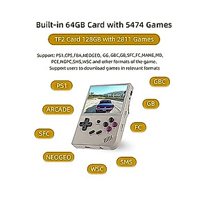 RG35XX Handheld Game Console 3.5 Inch IPS Screen Linux System Retro Video Games Consoles Portable Pocket Video Player 5000+ Games (Purple Transparent)