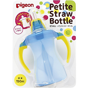Pigeon Petit Straw Bottle Aqua Blue 150mL