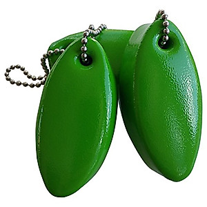 JQuad 3 Pack LIME GREEN Floating Keychain key floats Vinyl Covered Foam -Made in the USA- (Lime Green)