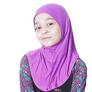 Silk Story One piece al amira Hijab Instant Head Scarf Cotton Lycra (Iris Purple)