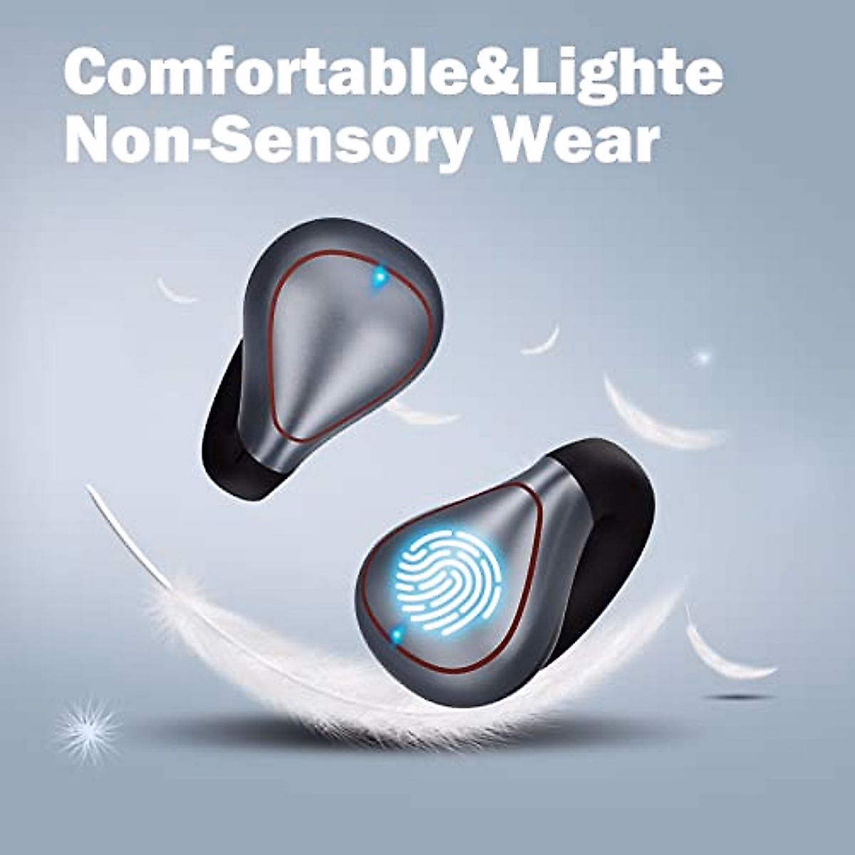 Open Ear Headphones Wireless Bluetooth True Wireless Open Earbuds for iPhone Android, Mini Open Ear Buds for Running with Mic Workout Cycling Headphones Sport Earphones for Small Ear Canals- Grey