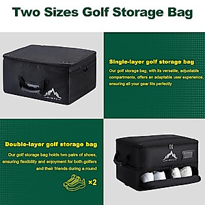HIMAL HIMAL Golf Trunk Organizer -Collapsible & Foldable Golf Travel Storage，Waterproof Car Golf Bag with Independent Ventilation Compartment for 1 Pair Shoes