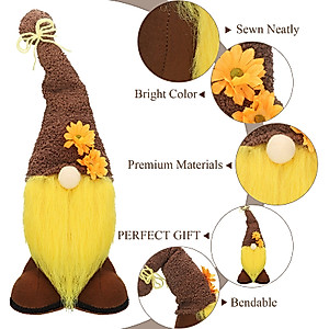 2 Pieces Sunflower Garden Gnome Ornaments Plush Texture Sunflower Elf Home Decor Farmhouse Kitchen Decor Tiered Tray Rustic Scandinavian Swedish Gnome Ornaments Household Ornaments