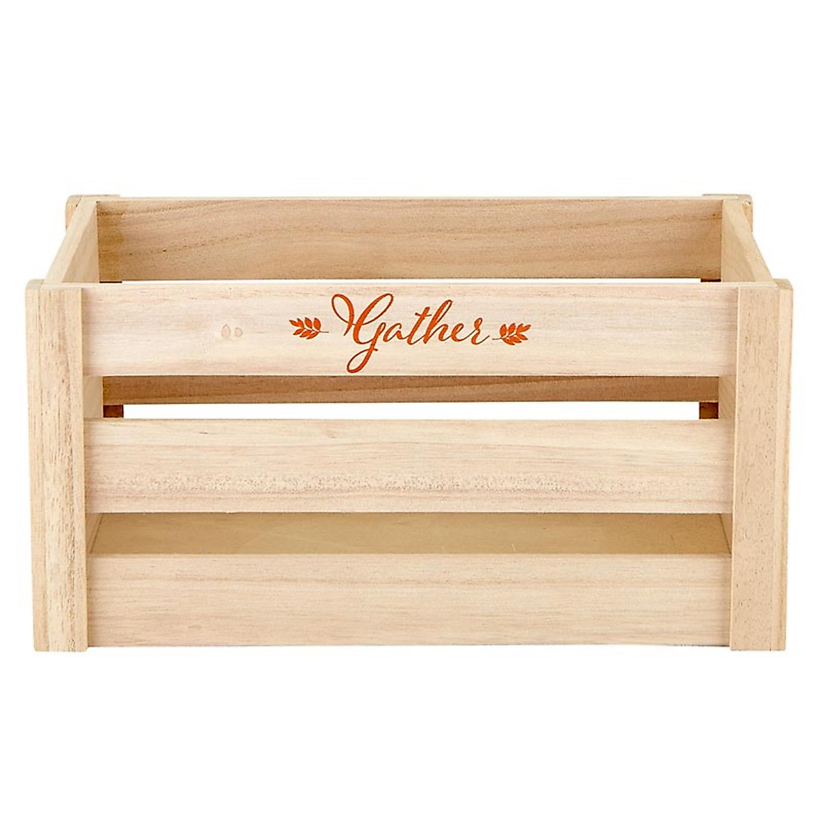 Storage Boxes - Heartfelt Collection - Set of 2 Farmhouse Style Nesting Wood Storage Crates, Small and Large, Grateful