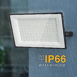 Onforu 150W LED Flood Light Outdoor, 12000LM Super Bright Security Light, IP66 Waterproof Outdoor Floodlight, 2 Pack 6500K Daylight White LED Exterior Light for Basketball Court, Stadium, Playground