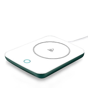 Misby Mug Warmer, Coffee Cup Warmer with Auto Shut Off Coffee Warmer for Desk Use, Electric Coffee Mug Warmer Keep Coffee, Beverage, Milk, Tea （White +Green）