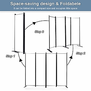 4 Panel Room Divider, Folding Privacy Screen Wall Divider for Room Separation, Freestanding Room Partitions for Home Office Dorm Decor 84”W×67”H, White