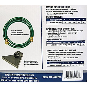 Portable Mini Electric Water Transfer Utility Sump Pump 330 GPH 115-Volt with Metal Connectors that are Standard & 3/4" Garden Hose. Great for removing water from aquariums, outdoor ponds, seepage