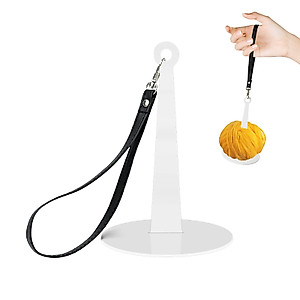 Acrylic Wrist Yarn Holder,Portable Yarn Holder Spinner with Wrist Strap,Yarn Ball Holder for Crocheting,Ball Minder Yarn Spinner Stand Crocheting Supplies Gifts for Knitting Craft Lovers(White)