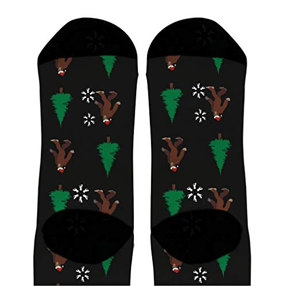 Holiday Socks Christmas Tree Bigfoot Socks Sasquatch Christmas Clothes 1-Pair Novelty Crew Socks
