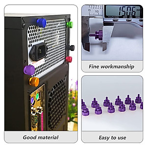 SOLUSTRE 10PCS Chassis Thumb Screws Computer Case Screws Computer Case Thumbscrew Knurled Thumbscrews Practical Screw Computer Screws Computer Part Accessories Aluminum Alloy Purple