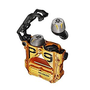 Gravastar Sirius Pro Wireless Earbuds, Bluetooth TWS Earbuds with 16 Hours Playtime, Deep Bass 3D Stereo, Headphones for iPhone/Android(War Damaged Yellow)